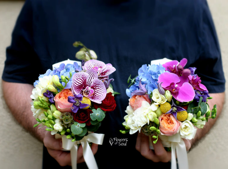 Lumânări de cununie cu flori multicolore – Flowers of Soul